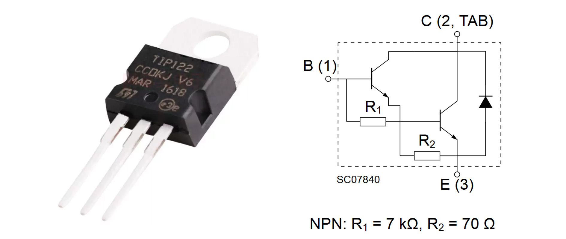 TIP120 Transistor | Pinout, Circuit, Datasheet, Arduino & Motor Control STMicroelectronics - Kasuo