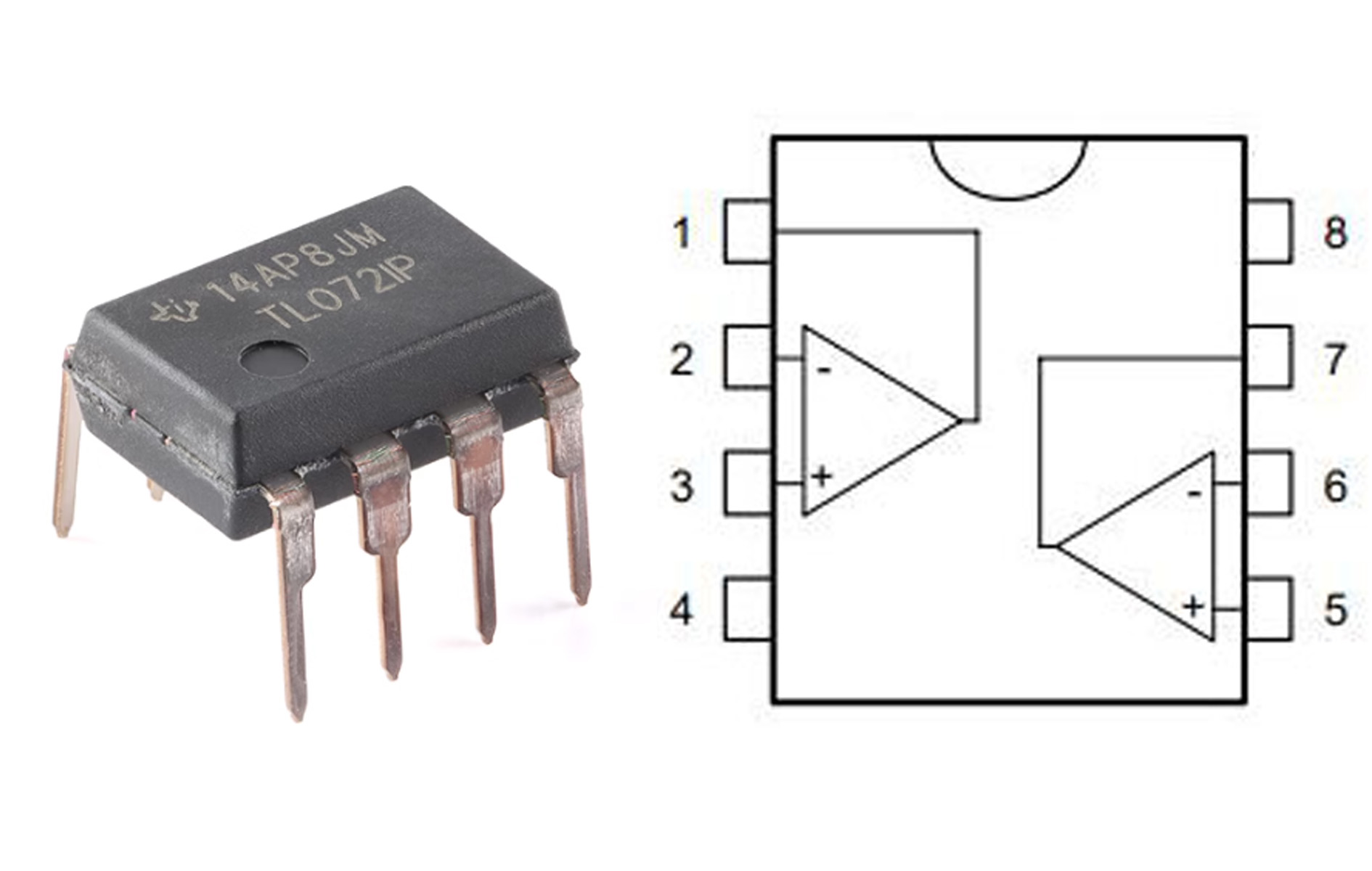TL072 Op Amp pinout, Circuit, Equivalent and Package - Kasuo