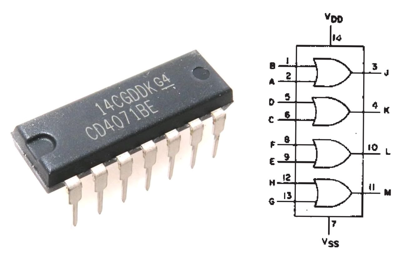 CD4071BE pinout | quad logic - Kasuo